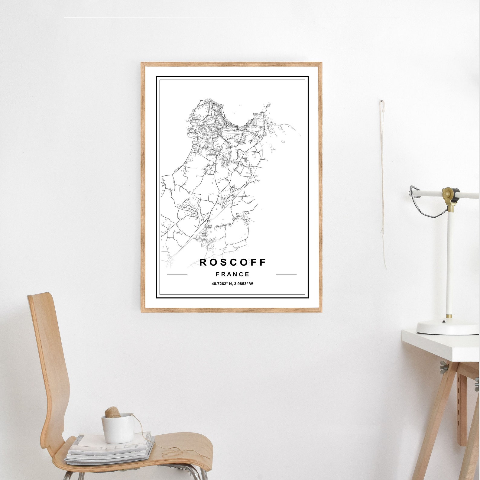 ROSCOFF MAP PRINT High Res Download Map of Roscoff Roscoff | Etsy
