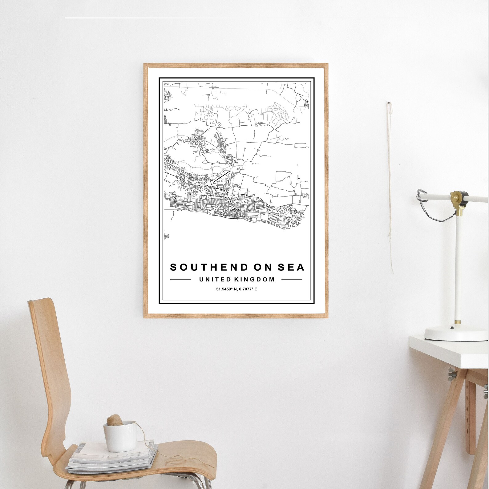 SOUTHEND MAP PRINT, High Res Map, Map of Southend on Sea, Southend on ...
