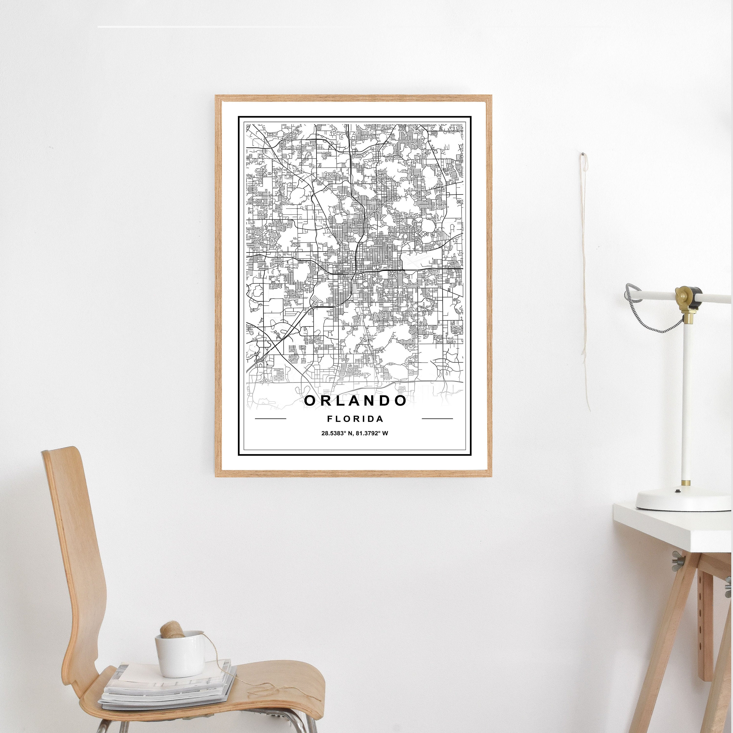 ORLANDO MAP PRINT High Res Map Map of Orlando Orlando City - Etsy
