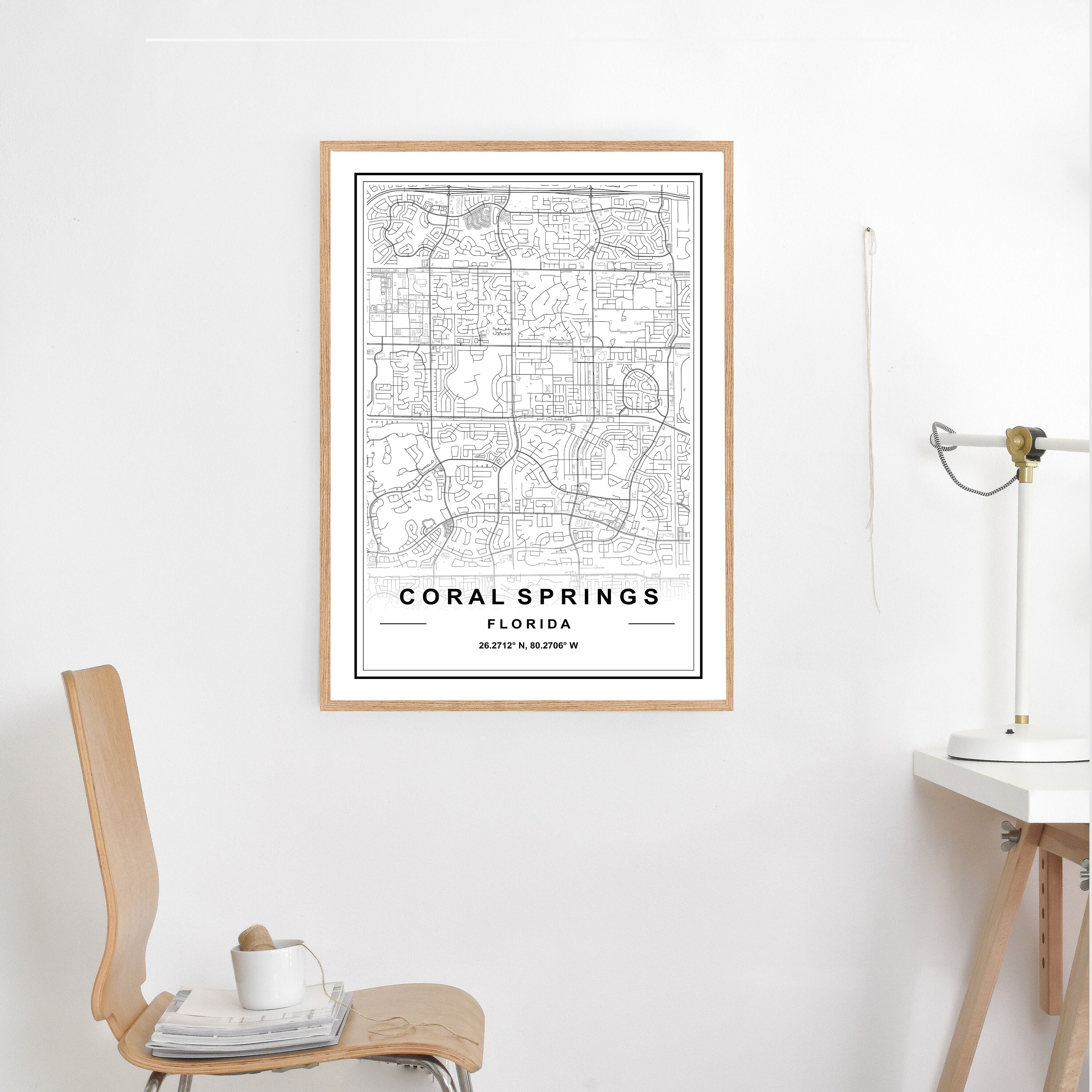 CORAL SPRINGS MAP High Res Map Map of Coral Springs Coral - Etsy