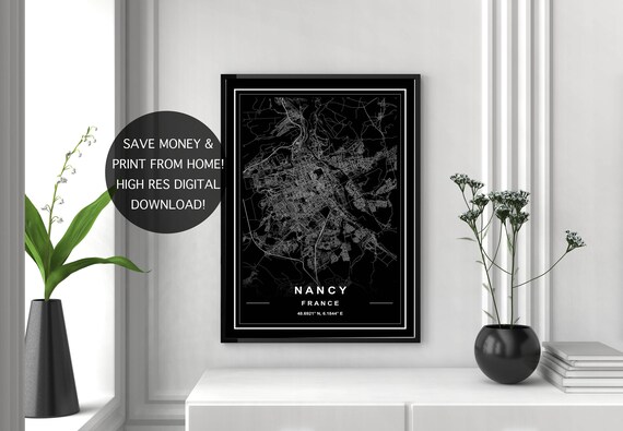 NANCY MAP PRINT High Res Download Map of Nancy Nancy City | Etsy