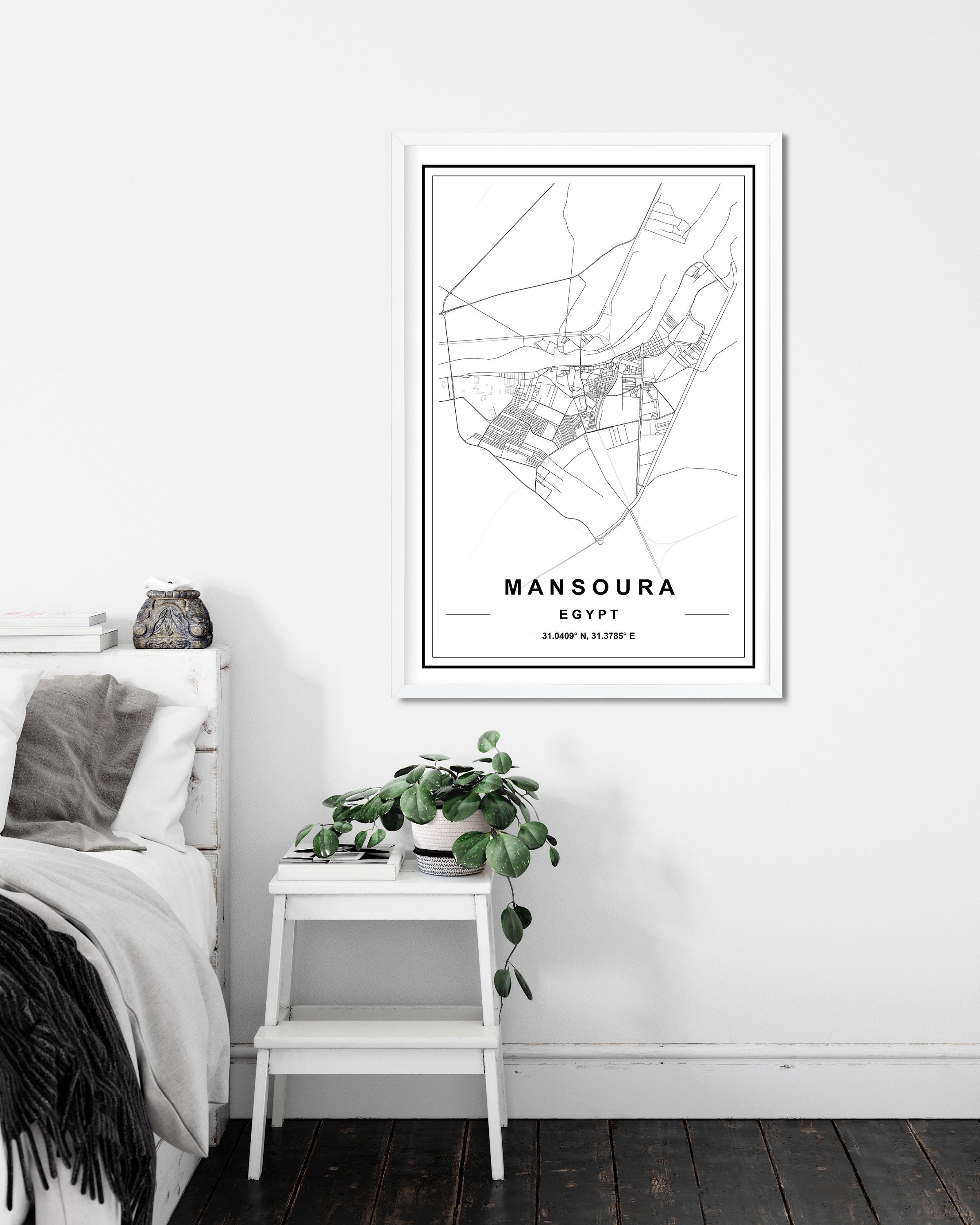 MANSOURA MAP PRINT High Res Map Map of Mansoura Mansoura - Etsy