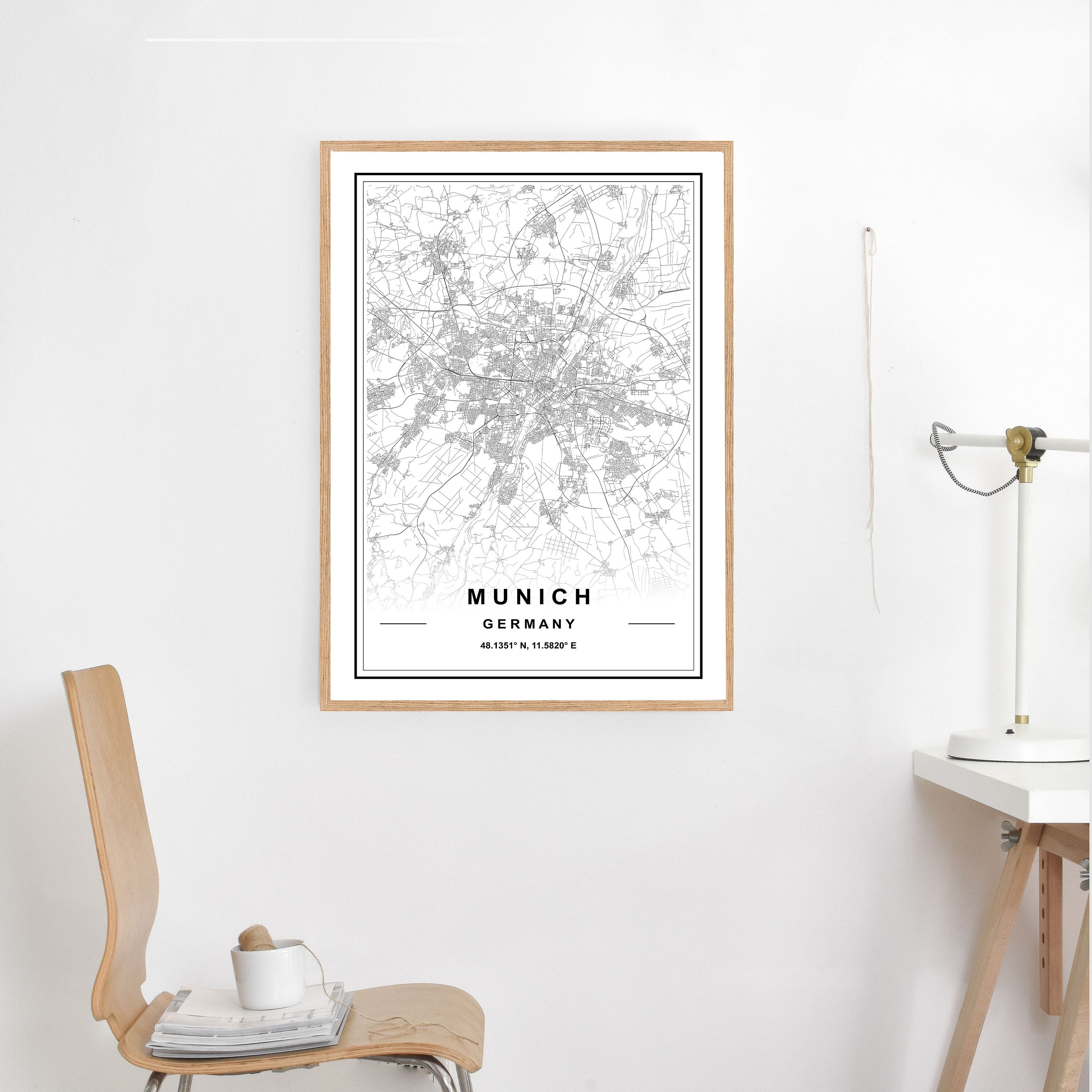 MUNICH MAP PRINT, High Res Map, Map of Munich, Munich Map, Munich Map ...