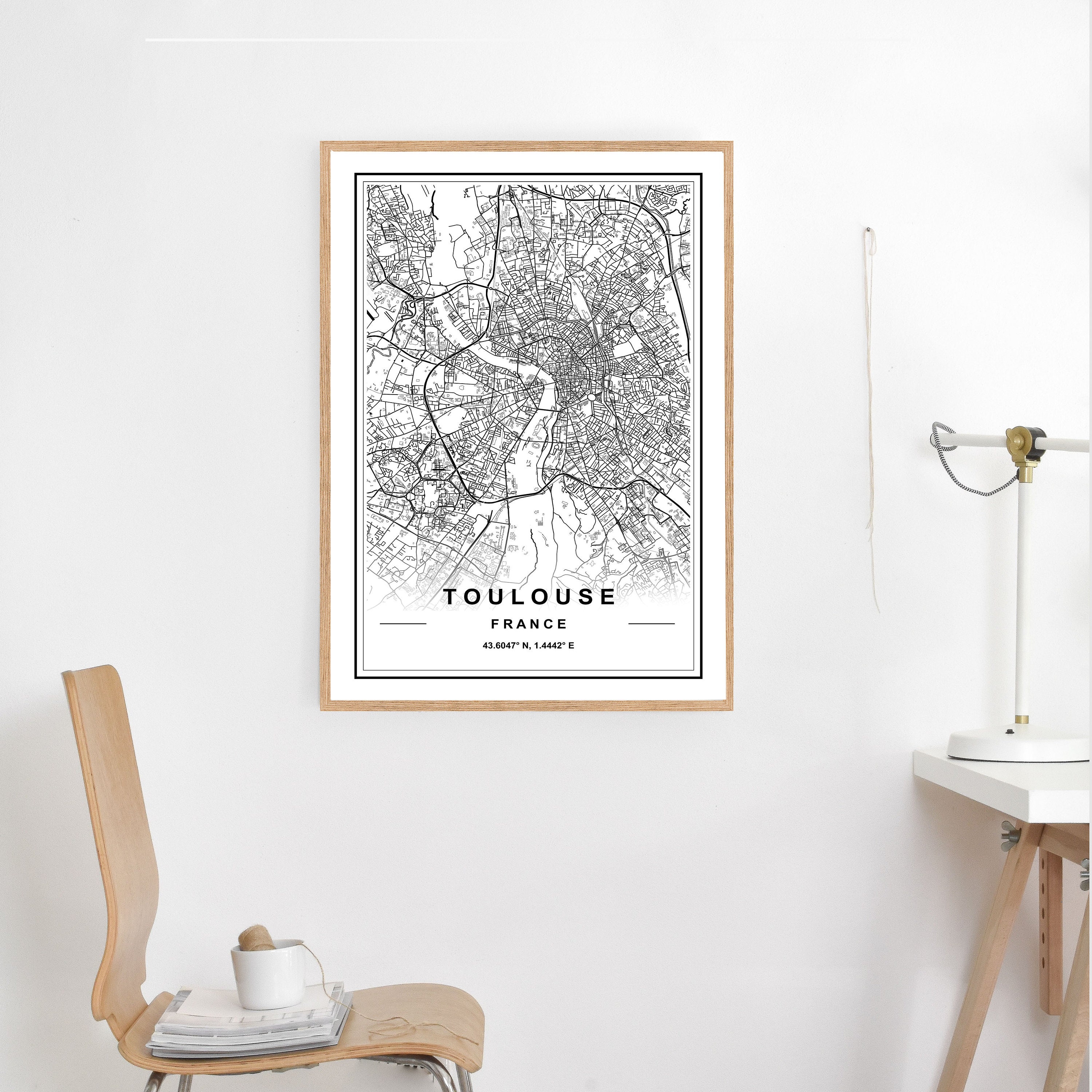 TOULOUSE MAP PRINT High Res Map Map of Toulouse Toulouse - Etsy