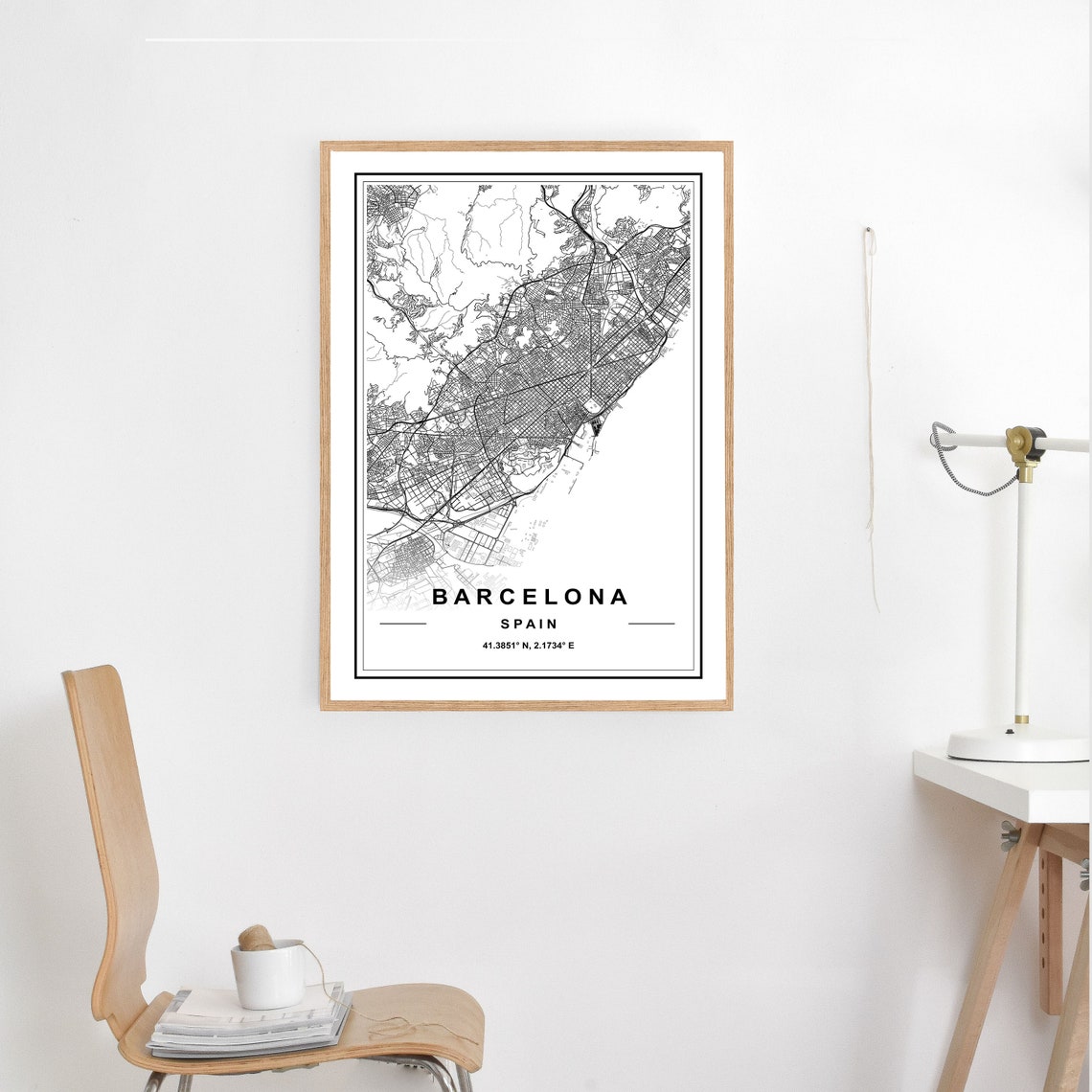 BARCELONA MAP PRINT High Res Map Map of Barcelona Barcelona - Etsy