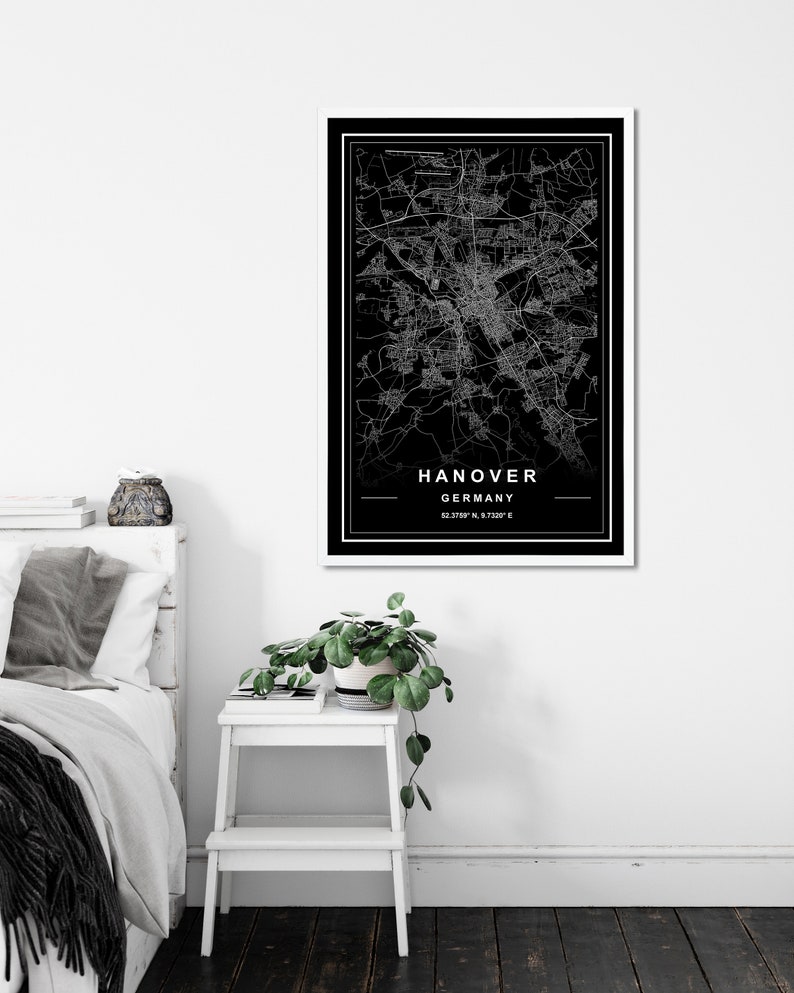 HANOVER MAP PRINT High Res Map Map of Hanover Hanover City - Etsy