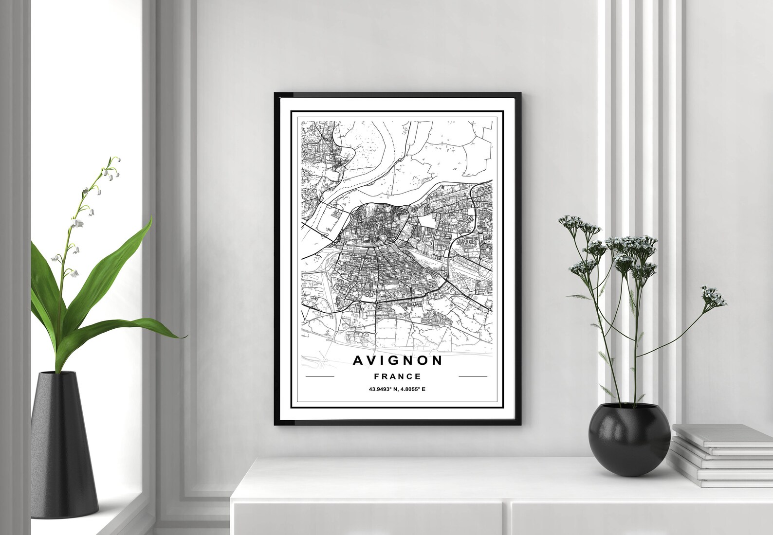 AVIGNON MAP PRINT High Res Download Map of Avignon Avignon - Etsy