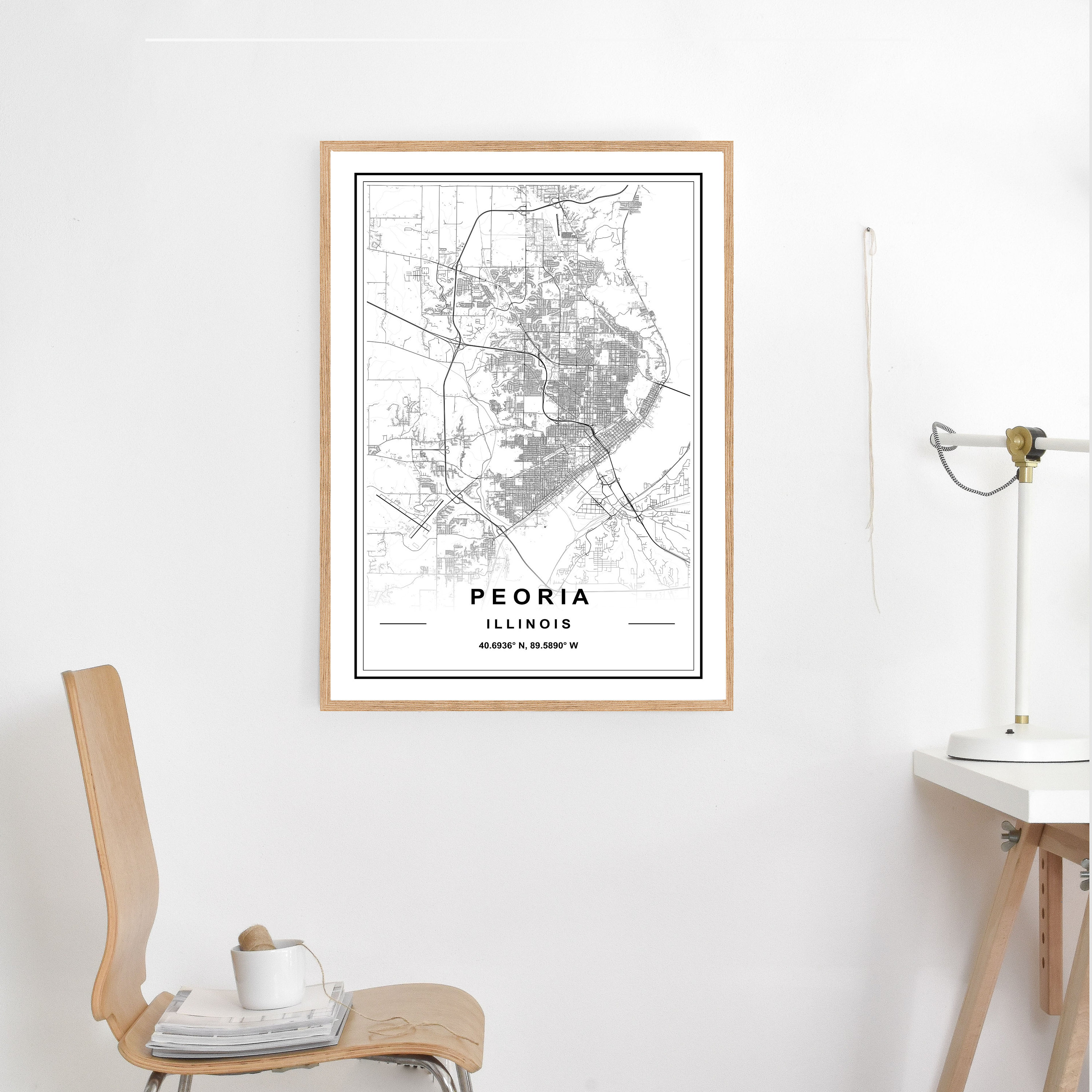 PEORIA MAP PRINT High Res Map Map of Peoria Peoria Map - Etsy
