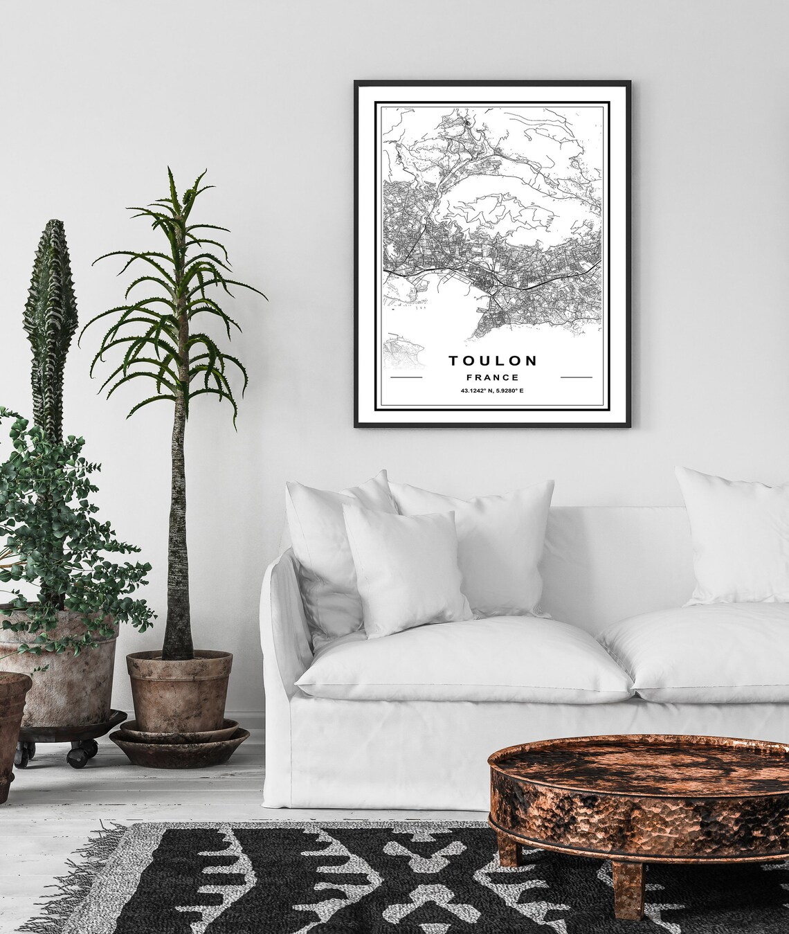 TOULON MAP PRINT High Res Download Map of Toulon Toulon - Etsy