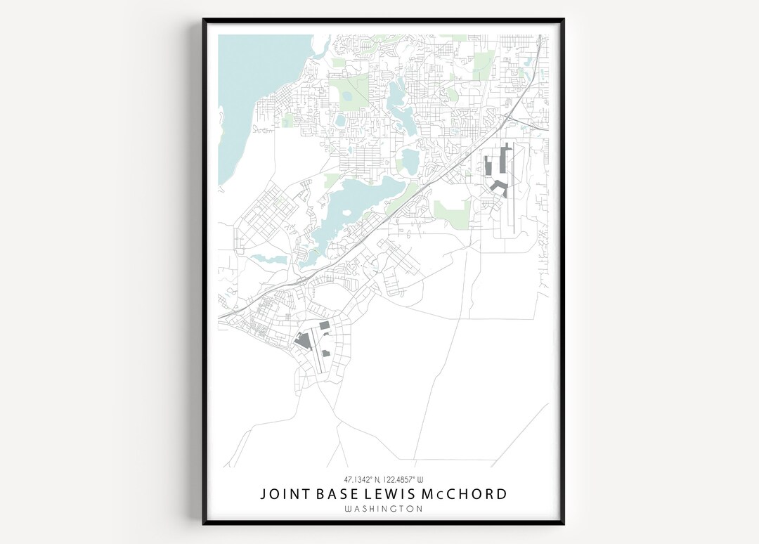 Joint Base Lewis Mcchord Map Print, Map of Mcchord A F B, Joint Base ...