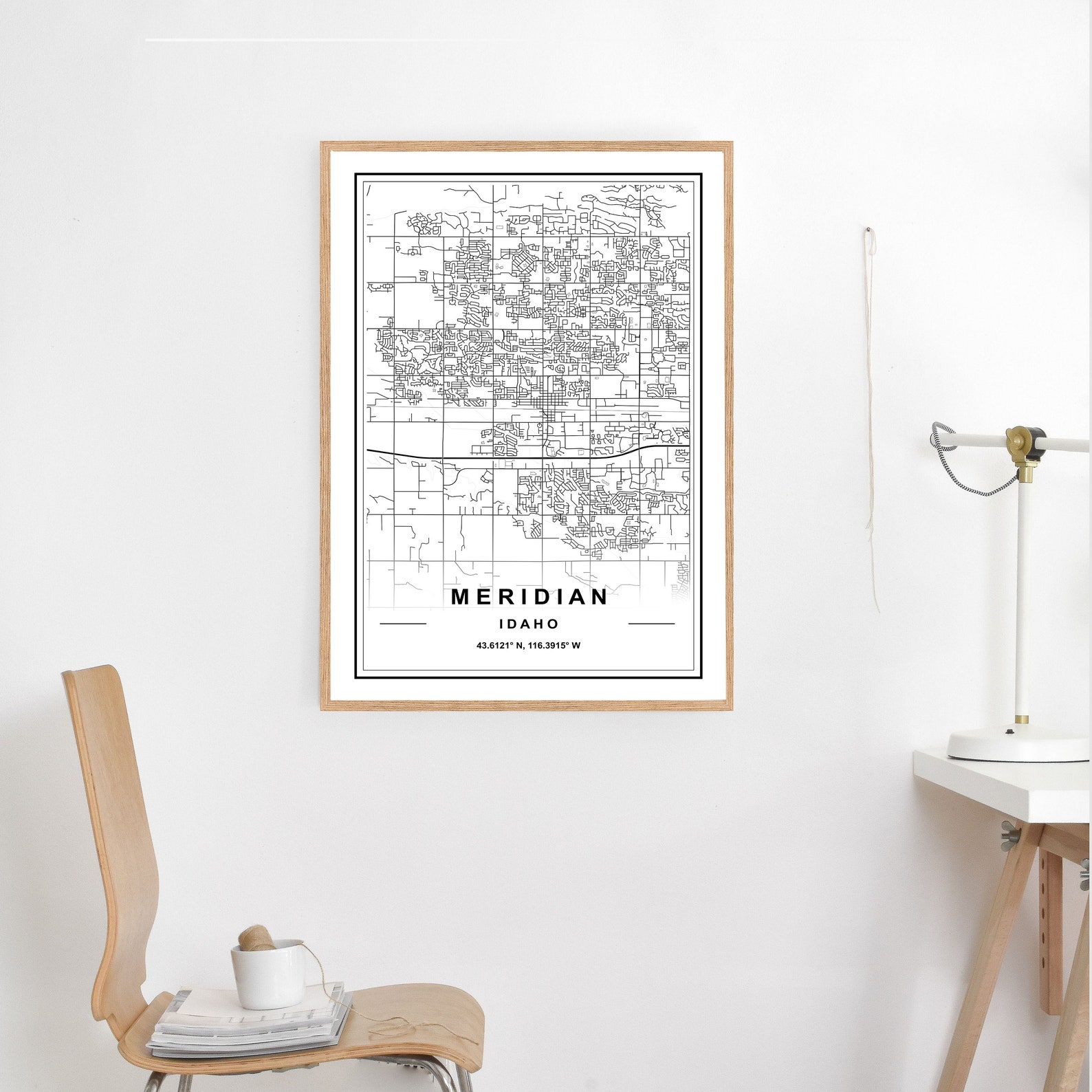 MERIDIAN MAP PRINT, High Res Map, Map of Meridian, Meridian Map Poster ...