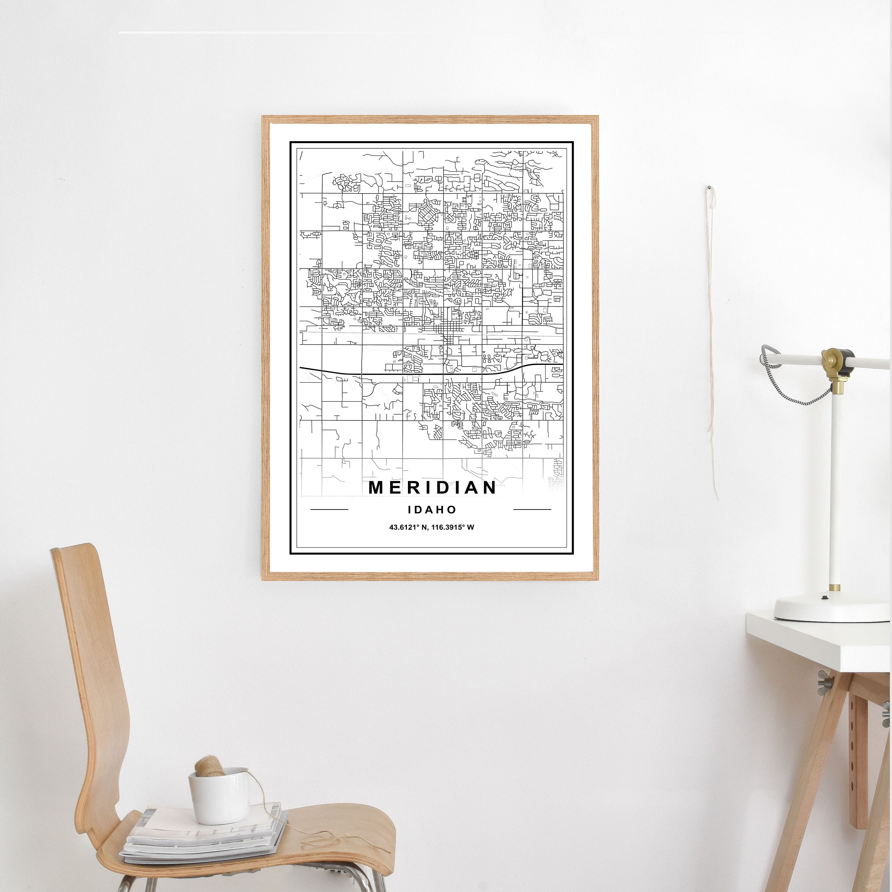 MERIDIAN MAP PRINT High Res Map Map of Meridian Meridian - Etsy UK