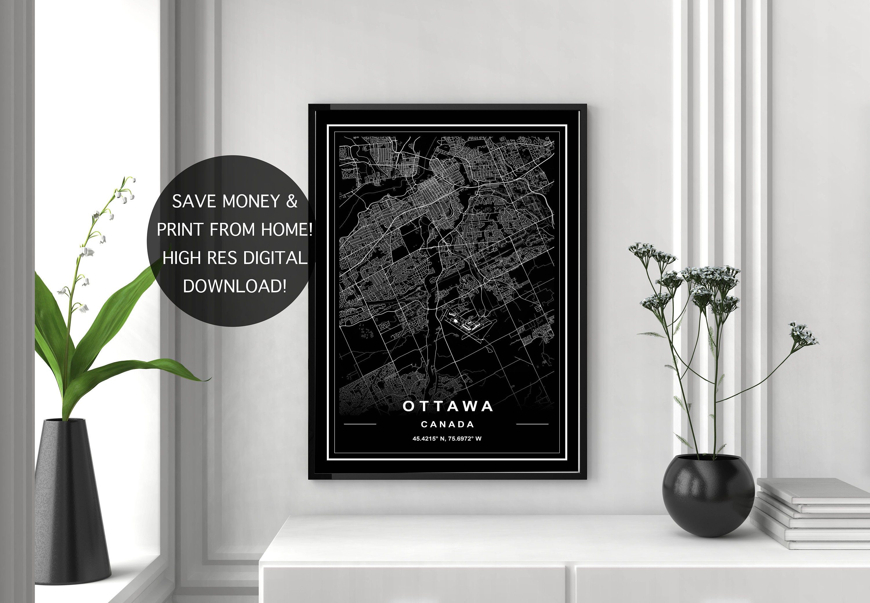OTTAWA MAP PRINT High Res Download Map of Ottawa Ottawa - Etsy