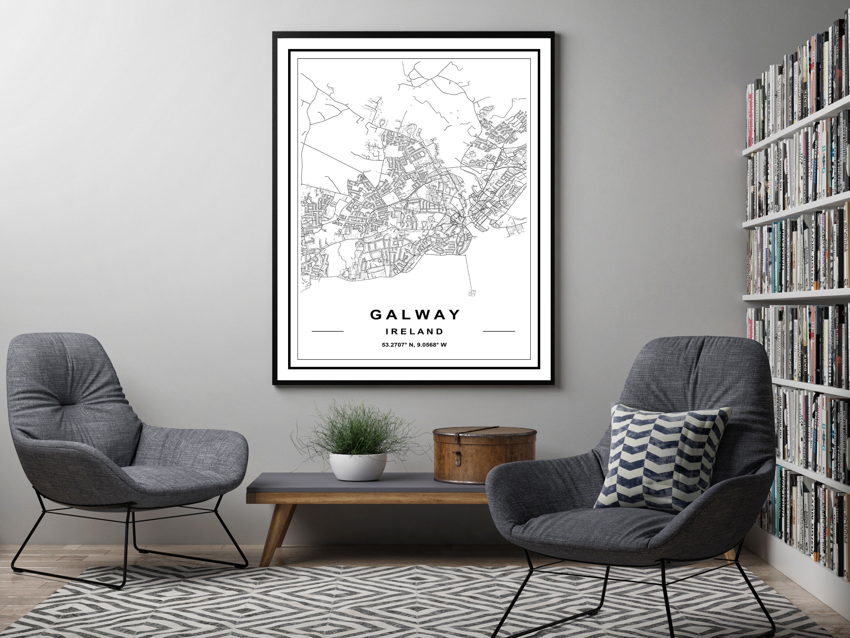 GALWAY MAP PRINT High Res Map Map of Galway Galway City - Etsy
