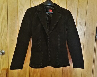 Black Suede Jacket - Etsy