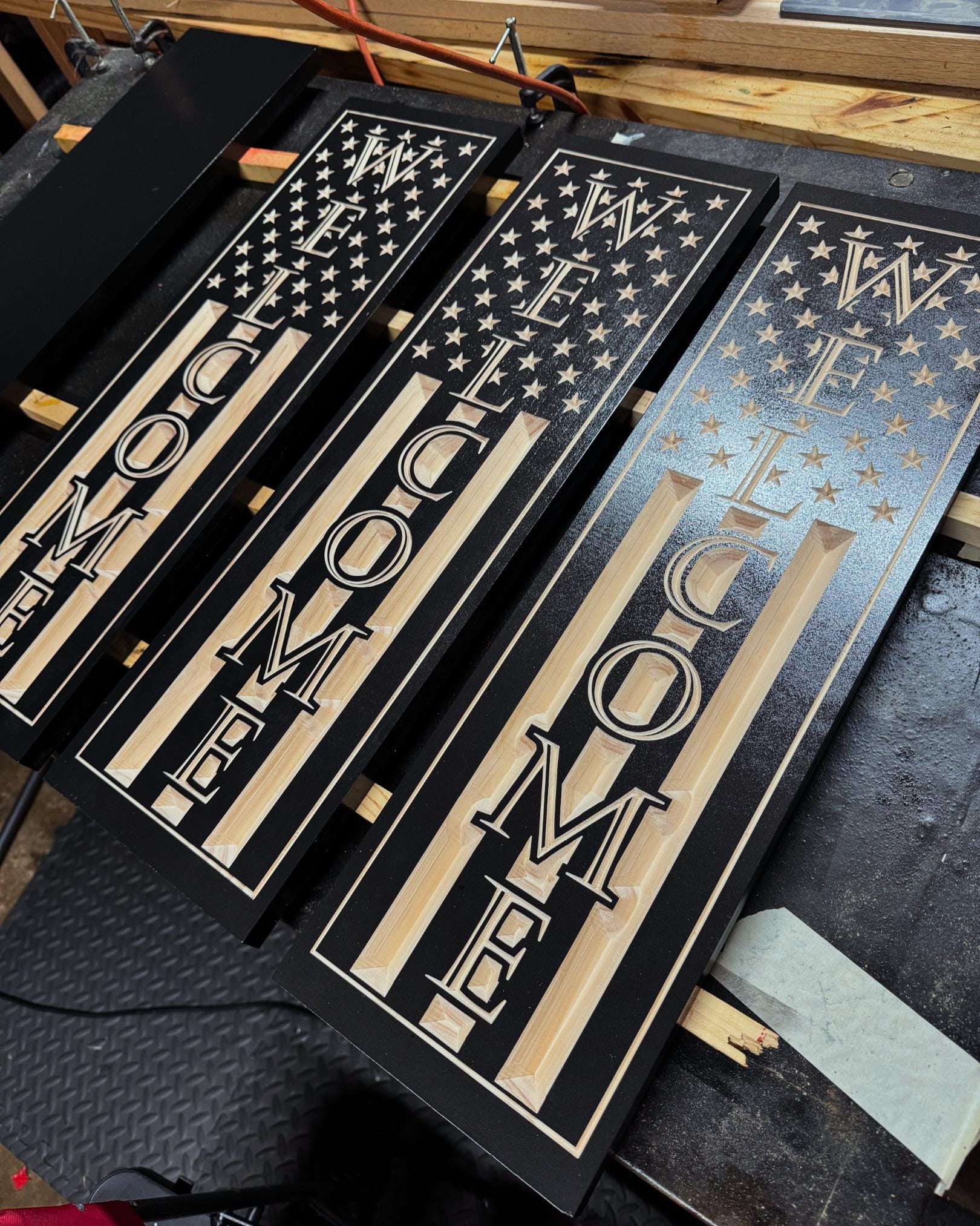 American Flag Welcome Sign - Etsy