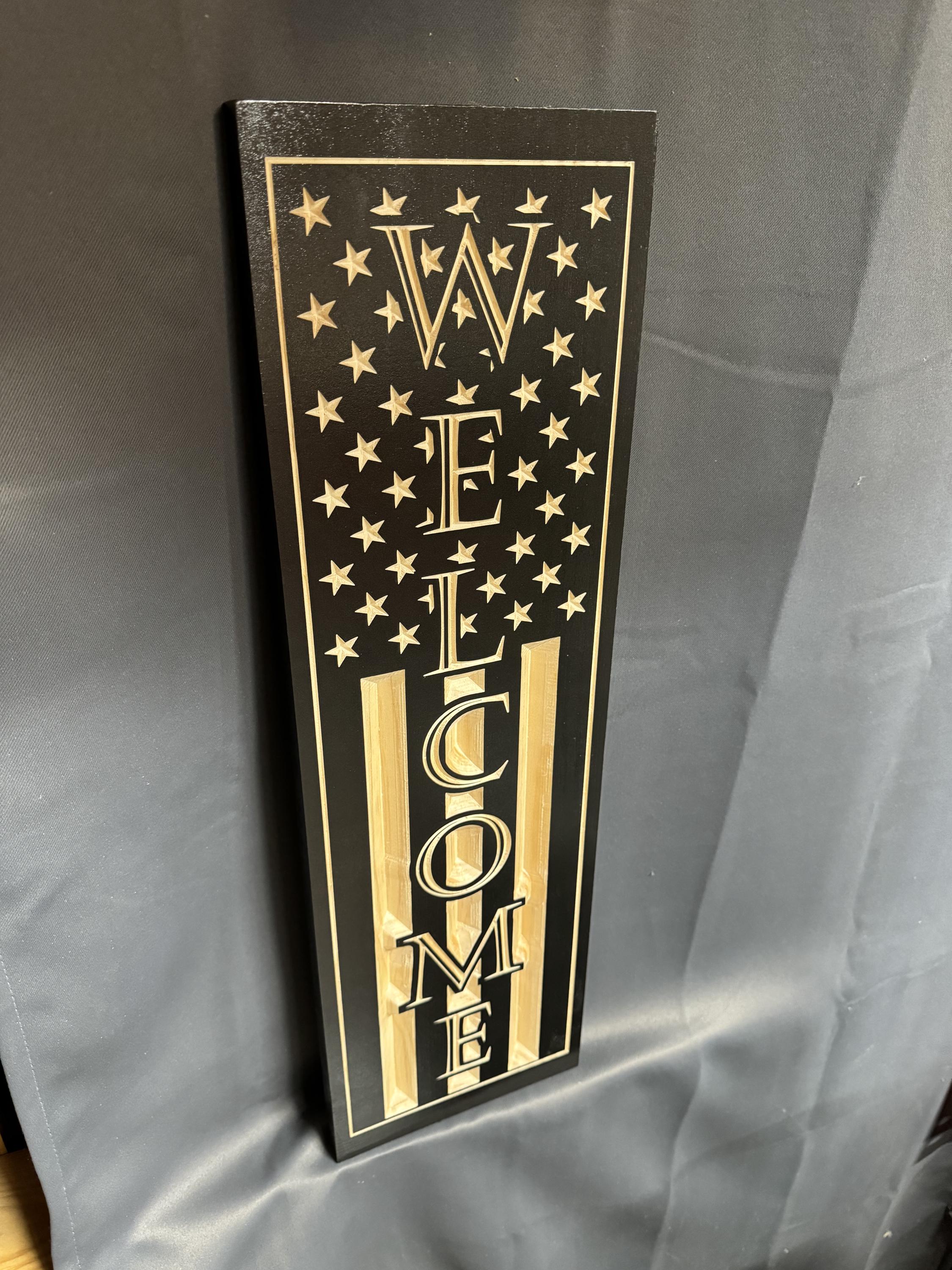 American Flag Welcome Sign - Etsy