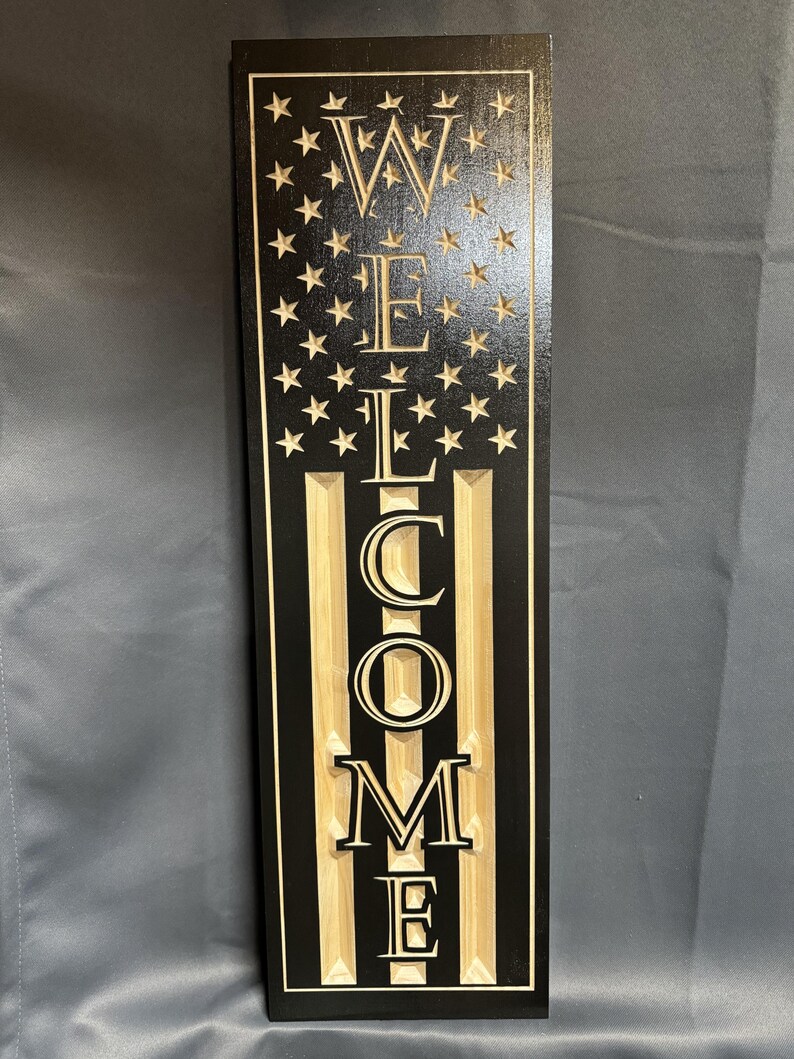 American Flag Welcome Sign - Etsy