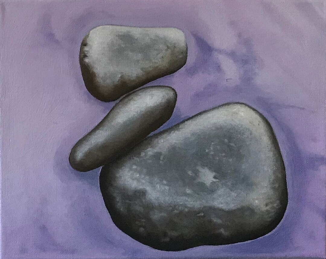 Contemporary Small Oil Painting of Oregon Beach Rocks, on Gallery ...