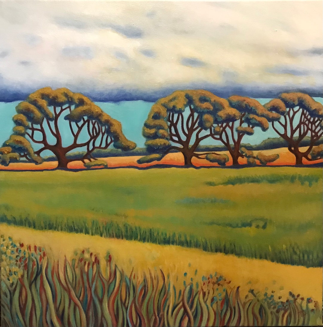 Contemporary Oil Painting Landscape of Oregon Roadside, for Home ...