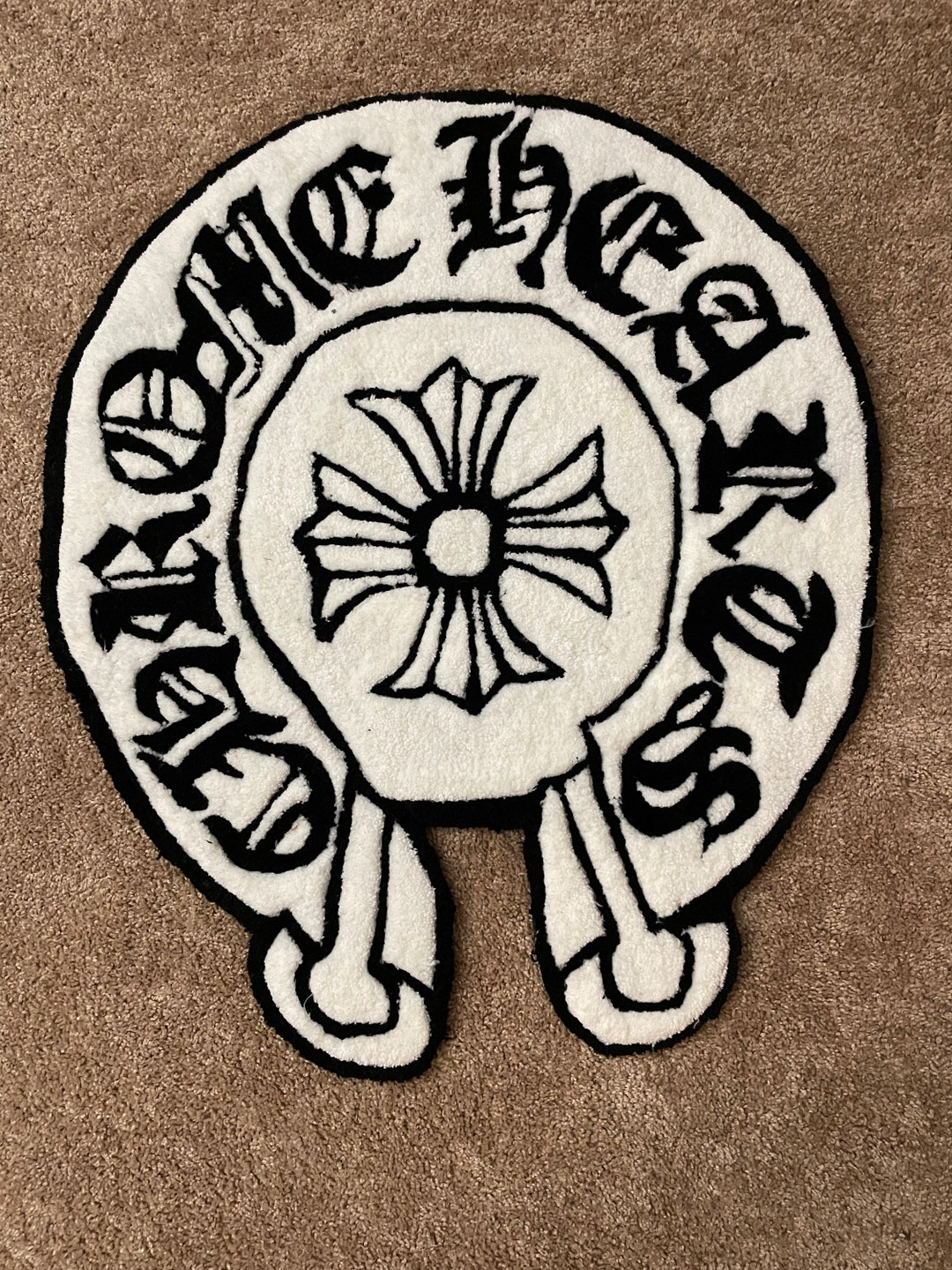 Hand Tufted Chrome Hearts Rug - Etsy