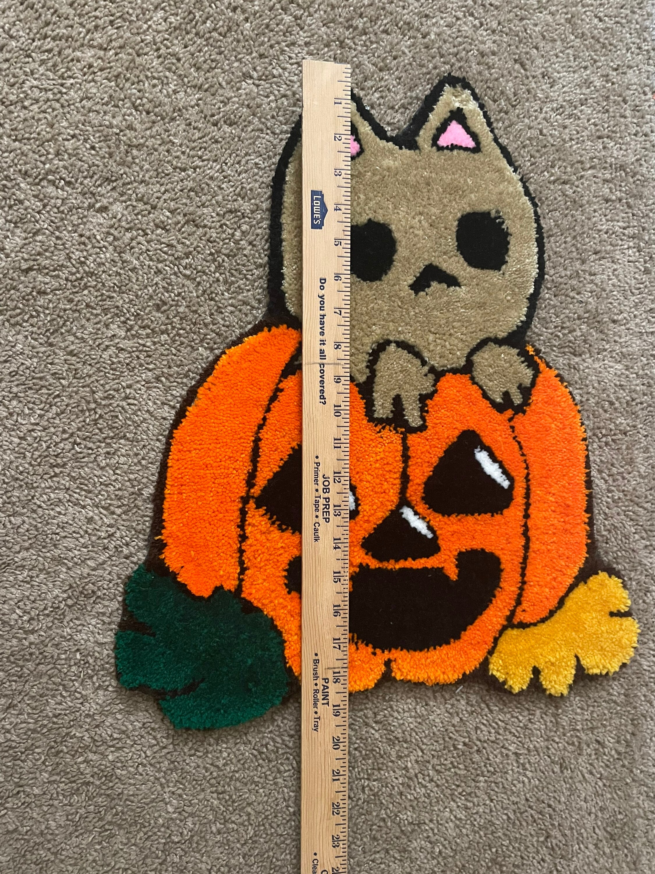 Hand Tufted Kitty Pumpkin Rug - Etsy