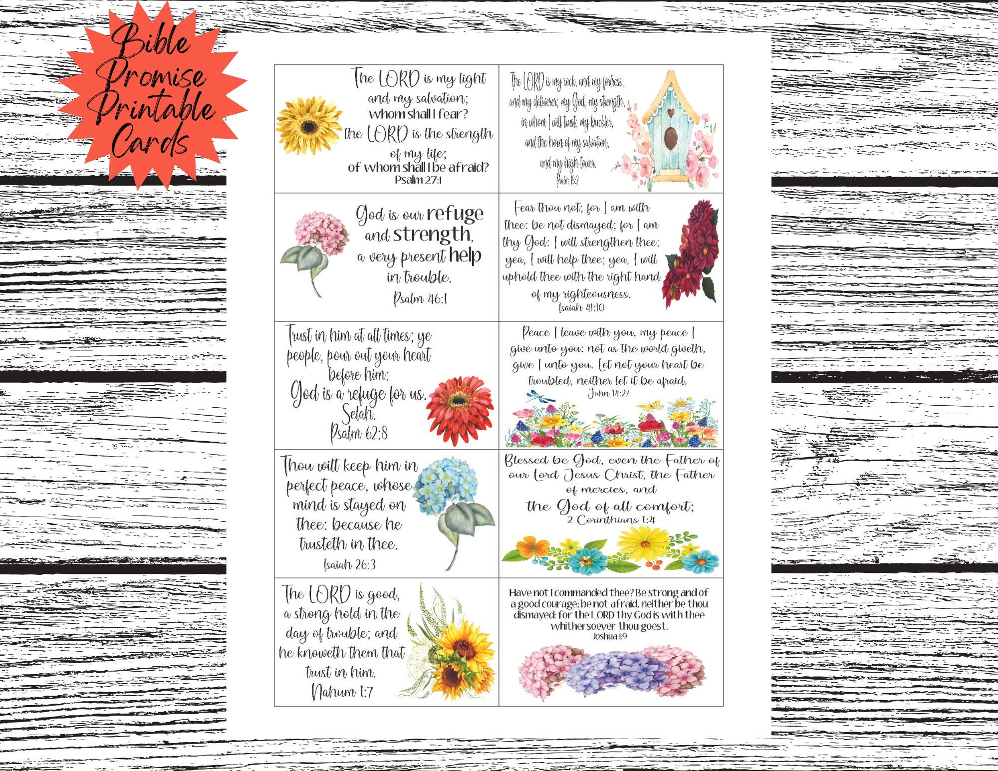 Mini Scripture Cards,printable Bible Promise Cards, Printable Promises ...