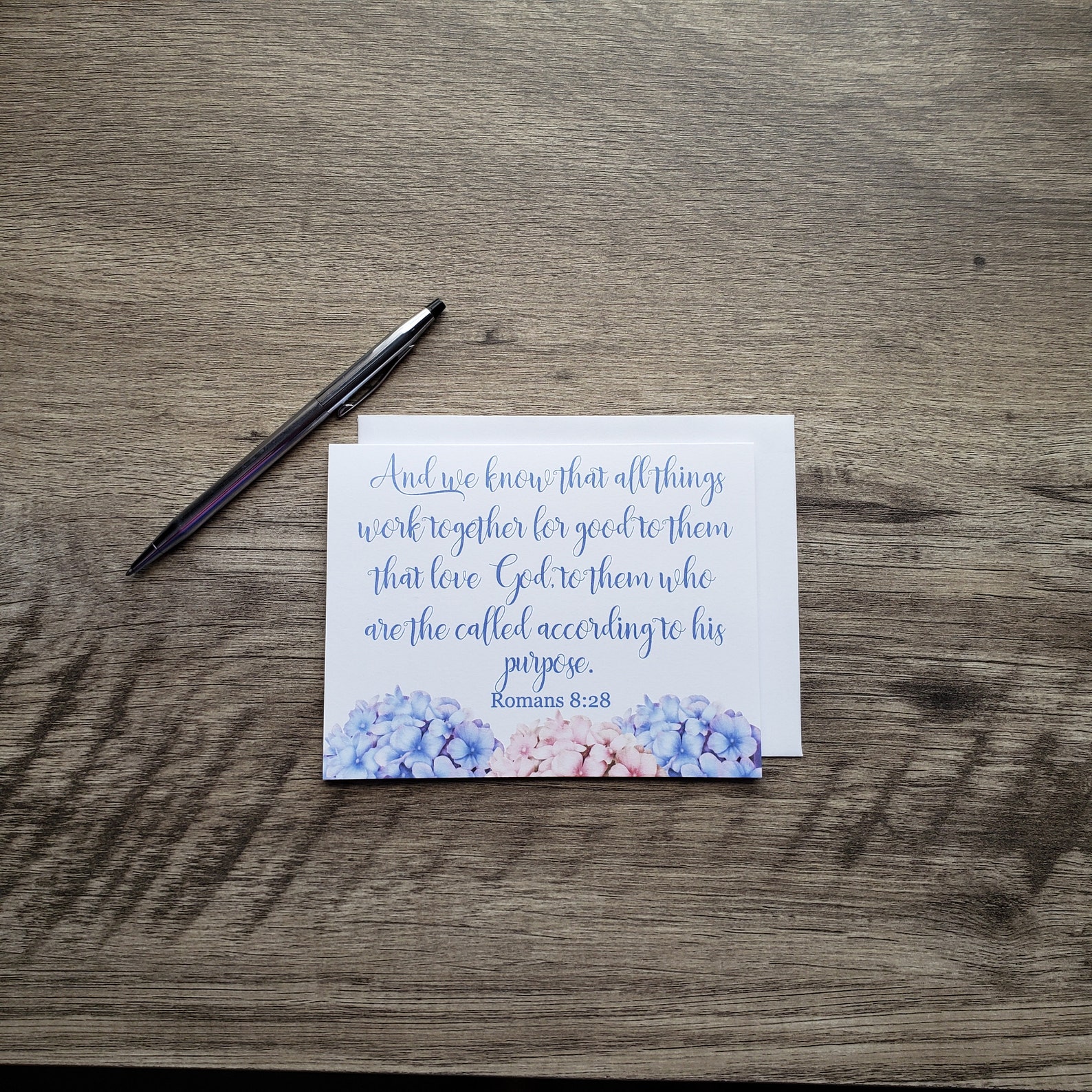 Bible Verse Scripture Greeting Cards Romans 8:28 Cards - Etsy