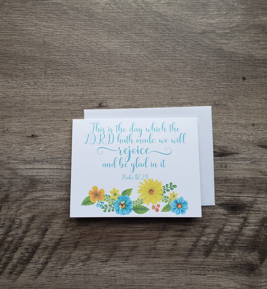 Bible Verse Greeting Cards, Psalm 118:24 Greeting Cards, Scripture ...