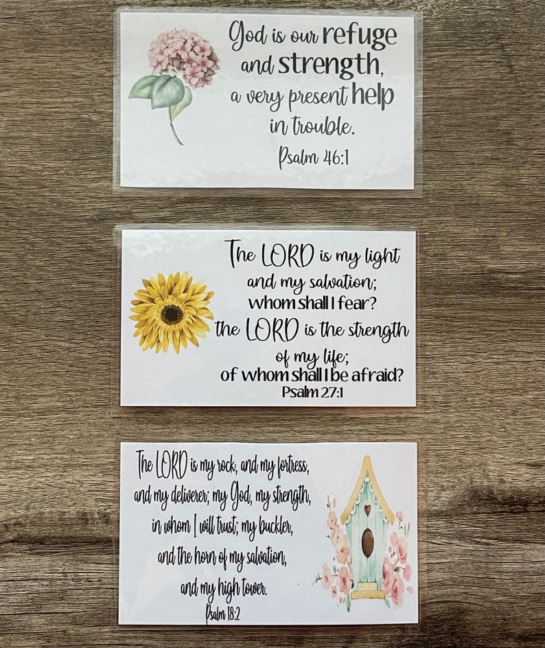 Scripture Cards, 15 Bible Verse Cards, Laminated Bible Memory Cards 3x5 ...