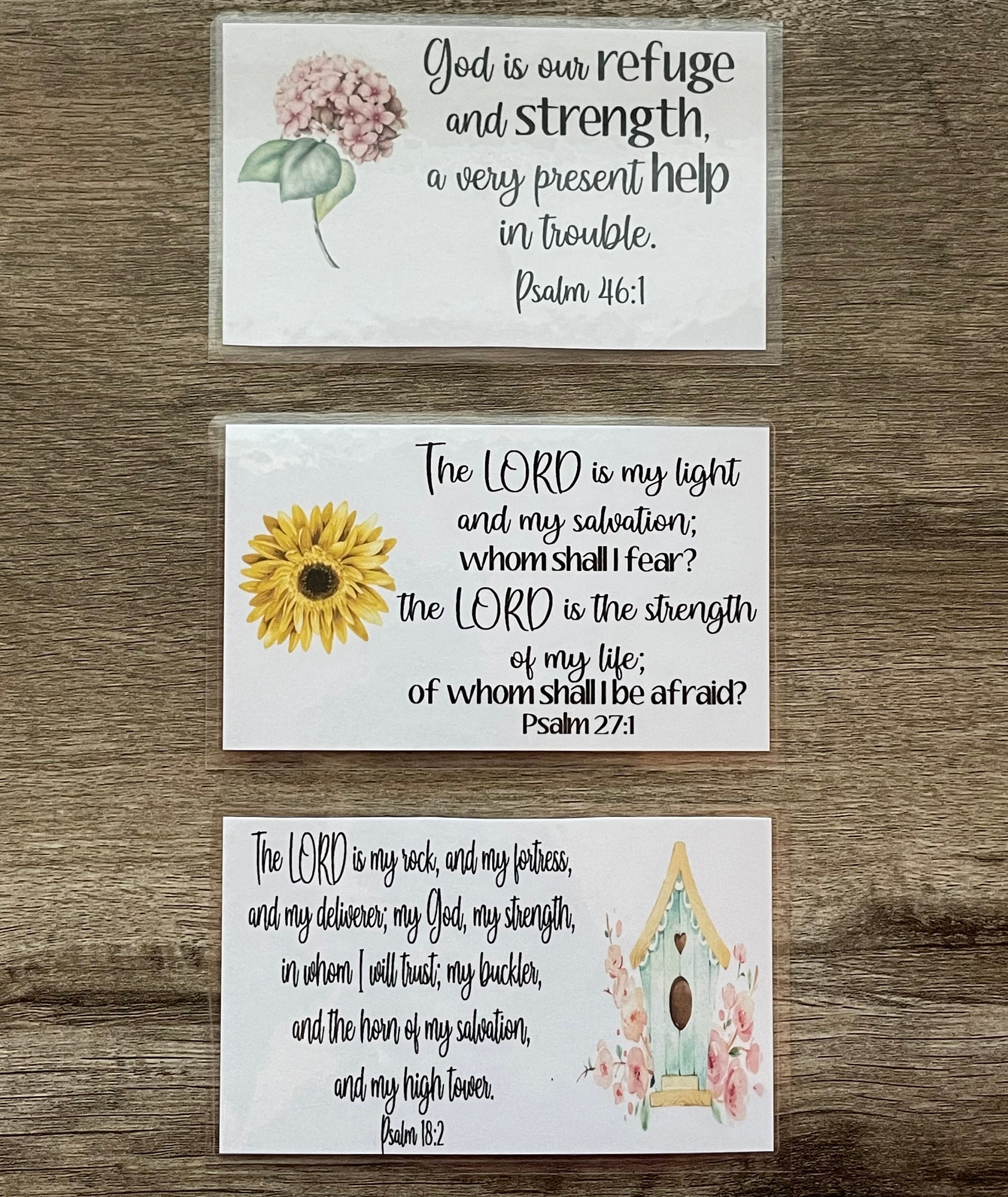 Scripture Cards, 15 Bible Verse Cards, Laminated Bible Memory Cards 3x5 ...