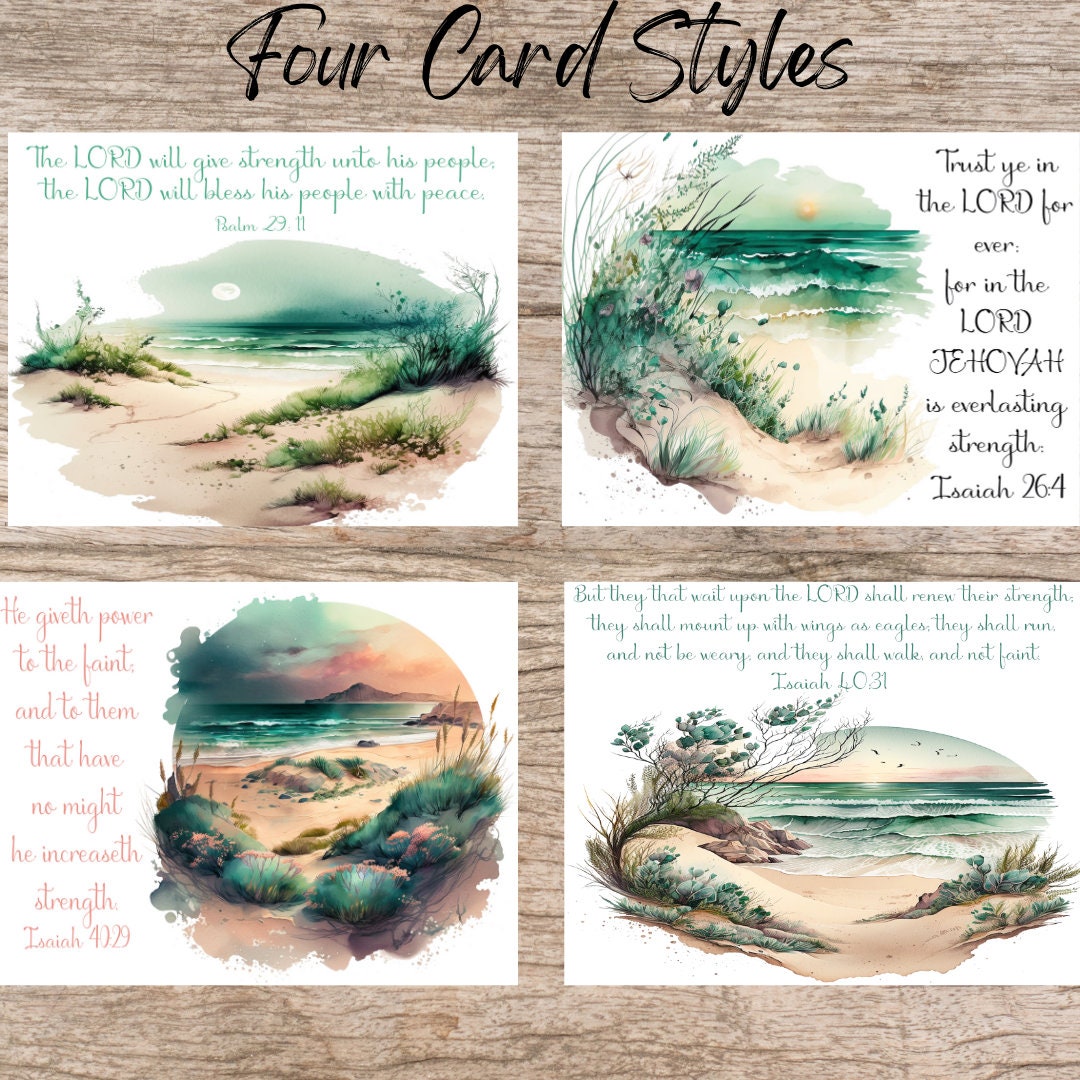 Set of 8 Bible Verse Scripture Greeting Cards, Trust in the Lord ...