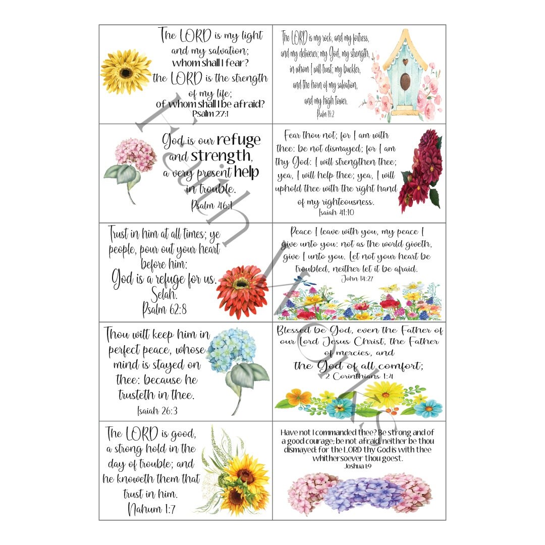 Mini Scripture Cards,printable Bible Promise Cards, Printable Promises ...