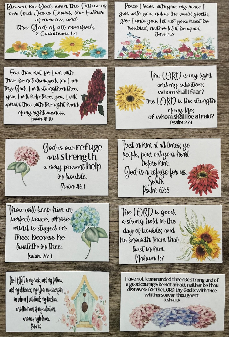 Mini Scripture Cards,printable Bible Promise Cards, Printable Promises ...