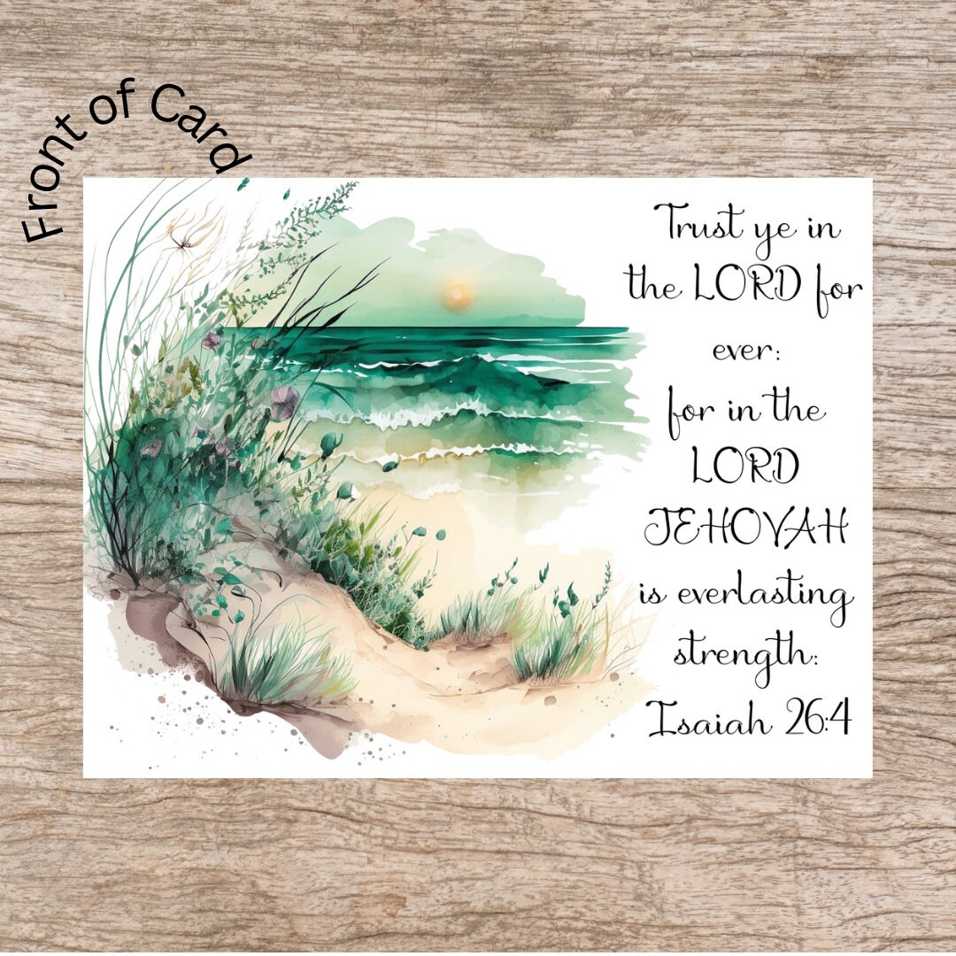 Set of 8 Bible Verse Scripture Greeting Cards, Trust in the Lord ...