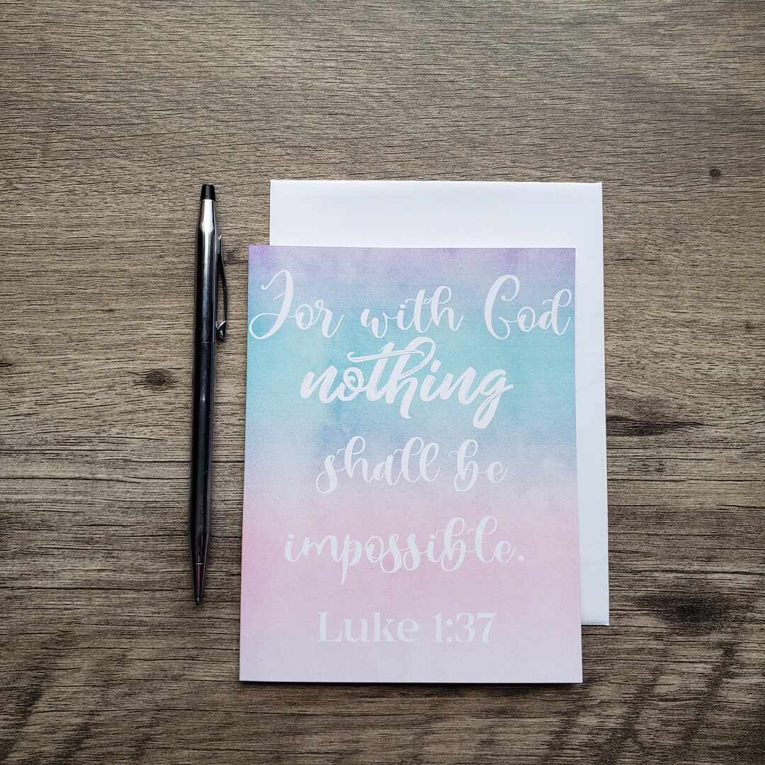 Bible Verse Scripture Greeting Cards, Nothing is Impossible Greeting ...