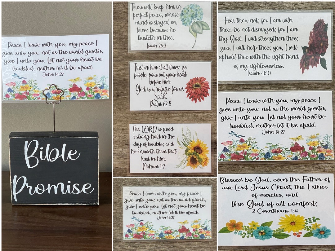 Scripture Cards, 15 Bible Verse Cards, Laminated Bible Memory Cards 3x5 ...