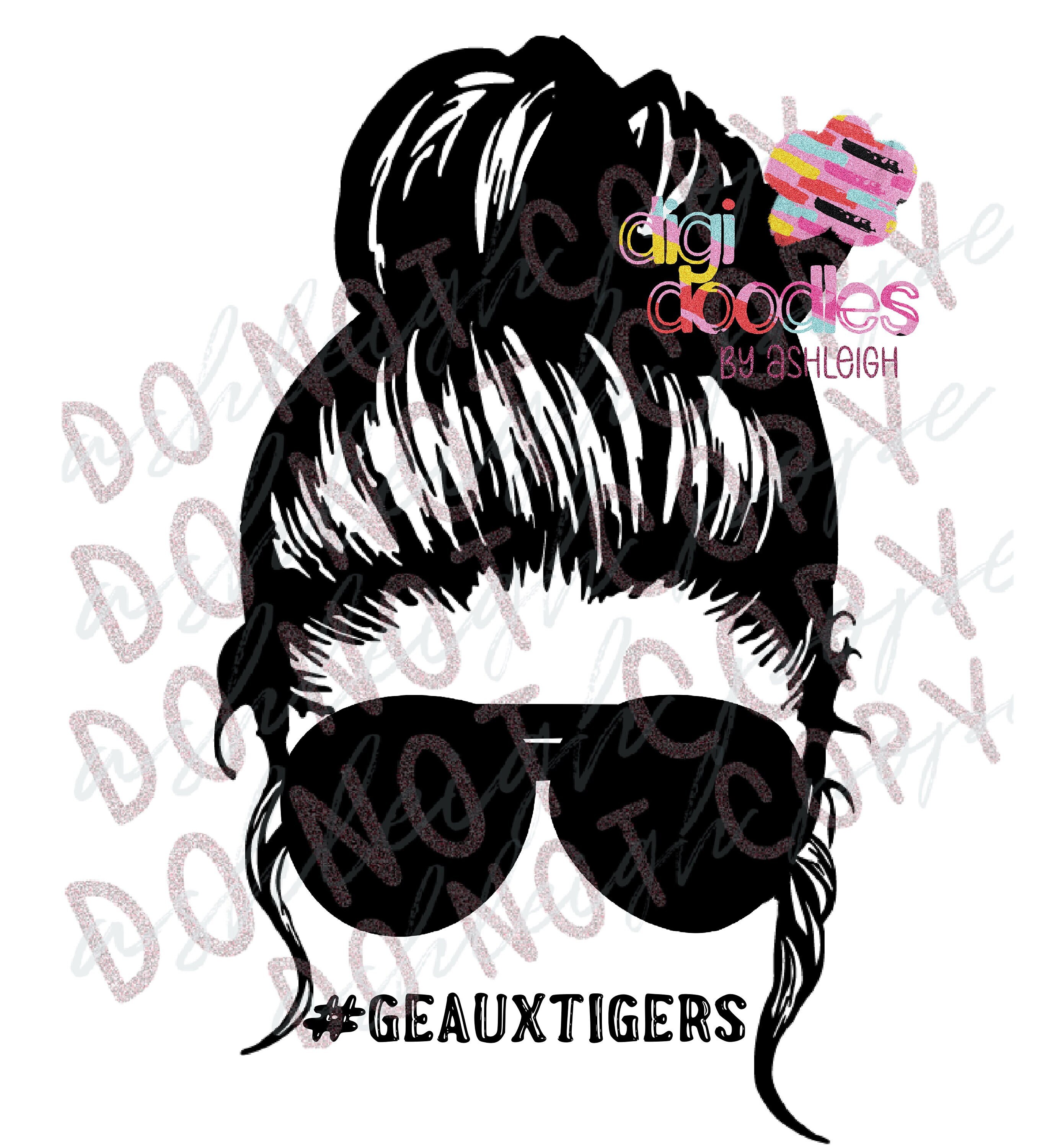 Tigers Messy Bun PNG Sublimation Digital Design - Etsy