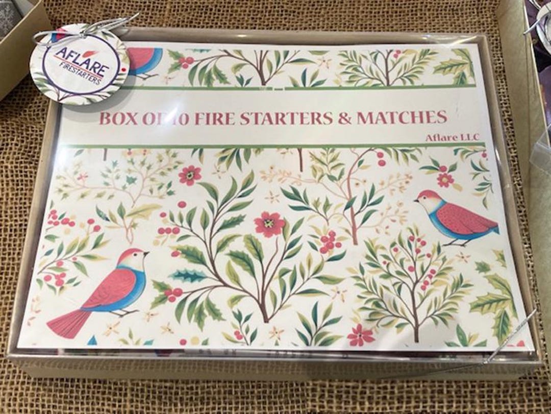 Set 10 BIRD FOLK ART Winter Fire Starters, Holiday Gift, Indoor ...