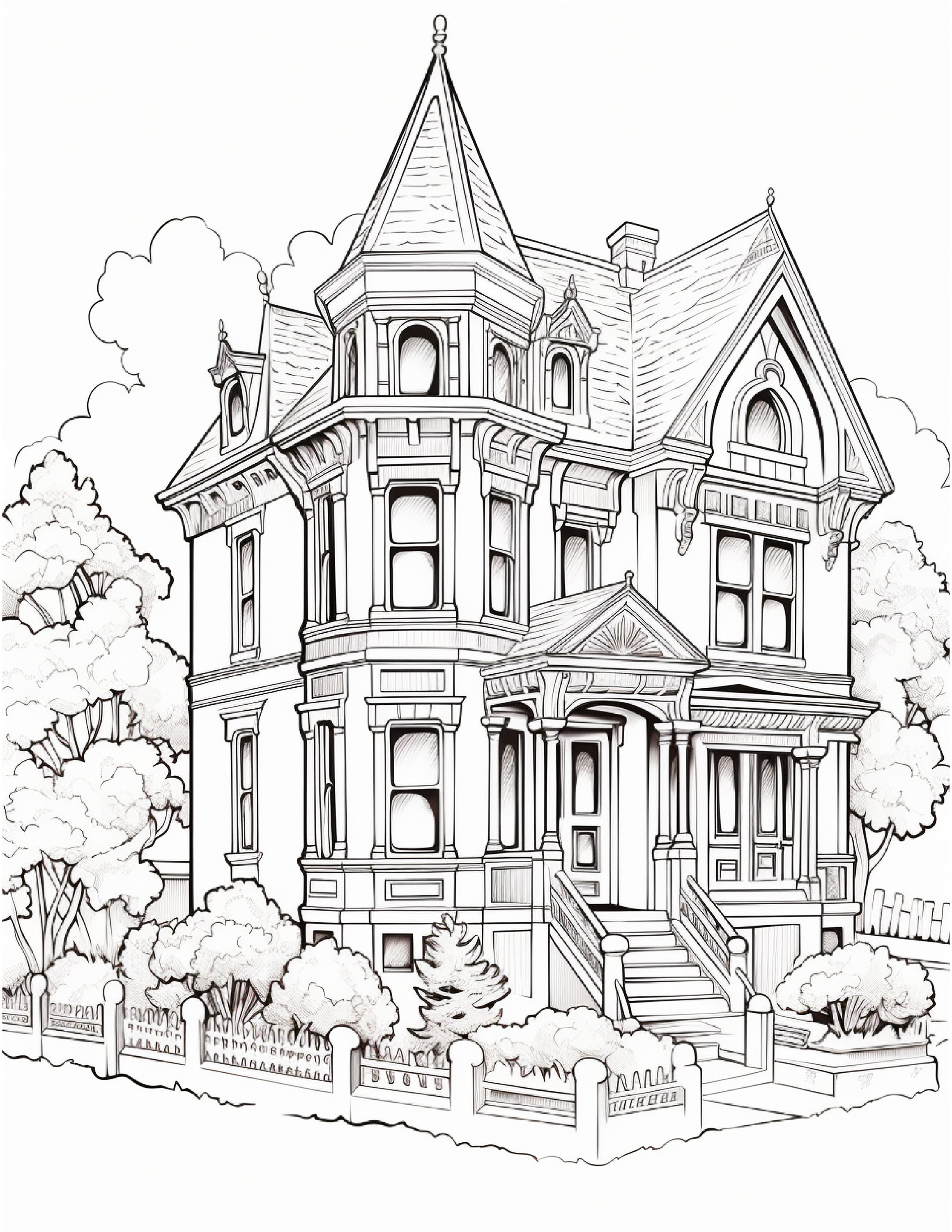 Victorian Homes Coloring Book: Architectural Edition, 65 Pages - Etsy