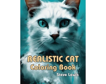Realistic Cat Coloring Book - Etsy