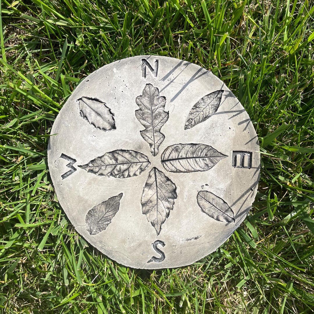 Leaf Compass, a Yard Stone or Wall Hanging - Etsy