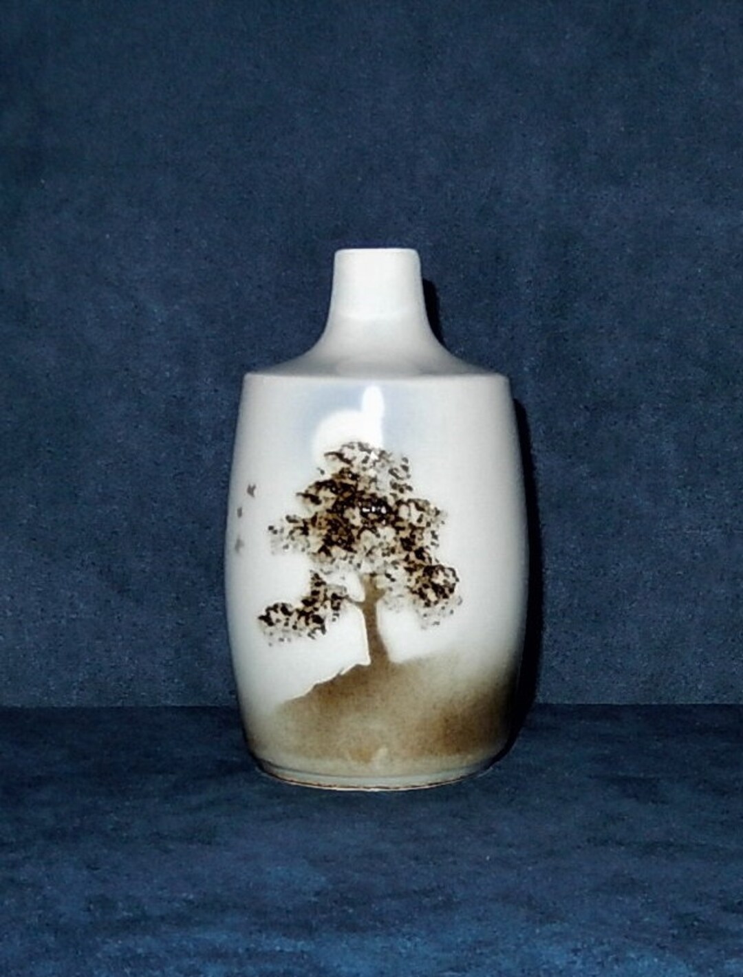 Vintage Highbank Porcelain Tree & Birds Medium Round Bud Vase - Etsy