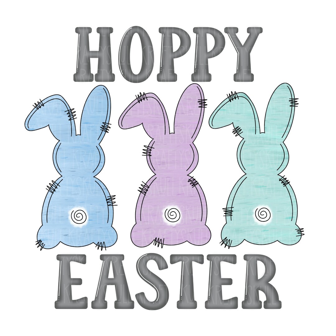 Hoppy Easter Bunny Digital Design - Etsy