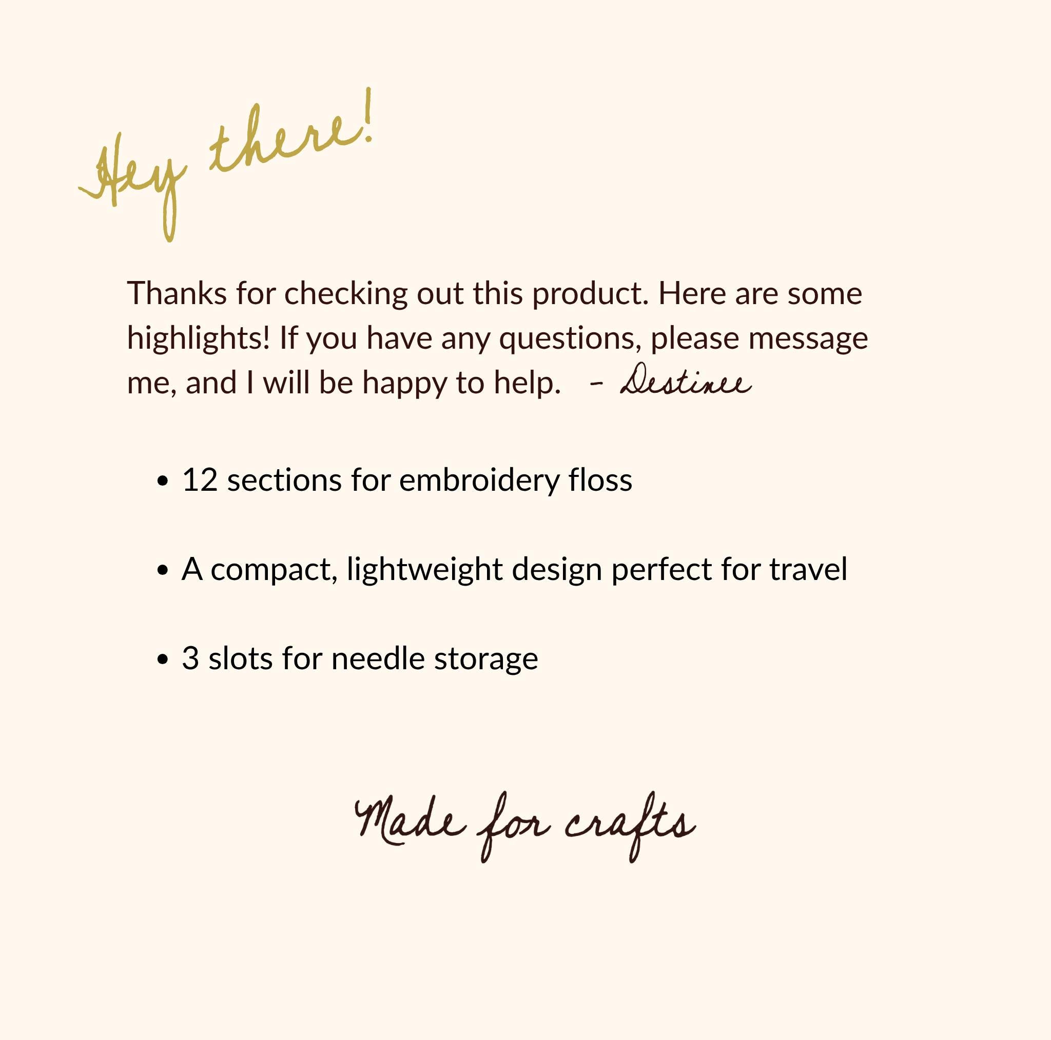 Travel Embroidery Floss Holder With Magnetic Needle Storage: Cross ...