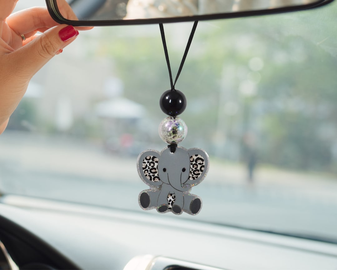 Baby Elephant Rear View Mirror Charm Car Accessories Leopard - Etsy