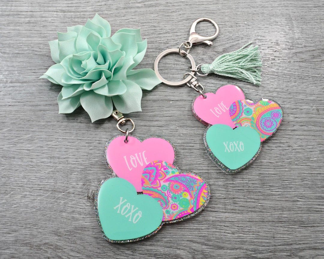 Conversation Hearts Set, Car Vent Clip, Keychain, Auto Air Freshener ...
