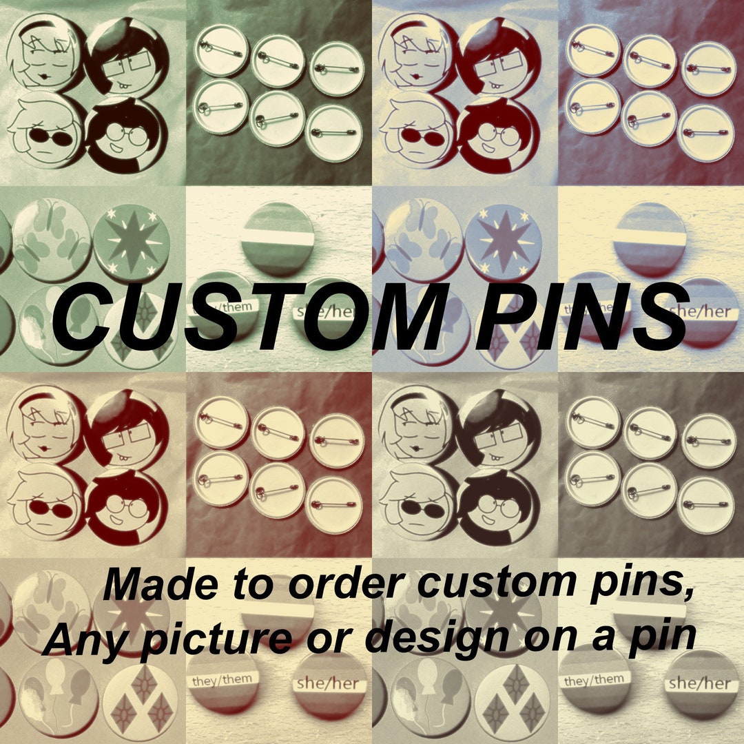 CUSTOM Pin Badges Made to Order Get Any Image on a Pin - Etsy