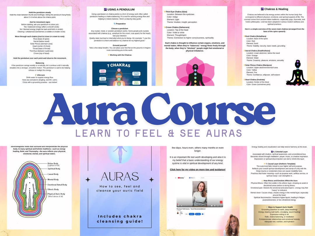 How to See & Feel Auric Fields, Chakra Healing Course - PDF Download - Etsy
