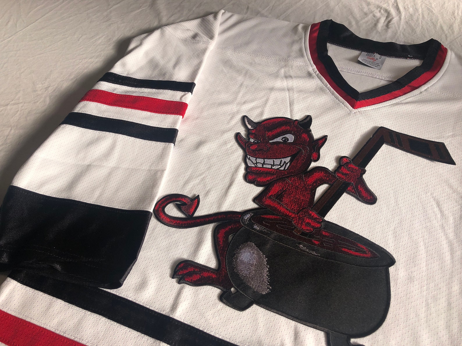 Devil With Hockey Stick Hockey Jerseys - We Customize With Player Name ...